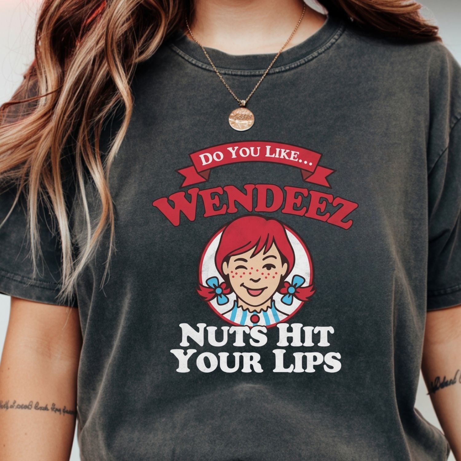 Wendeez Nuts Hit Your Lips Funny Retro Meme Shirt – Cheeky Humor Tee ...